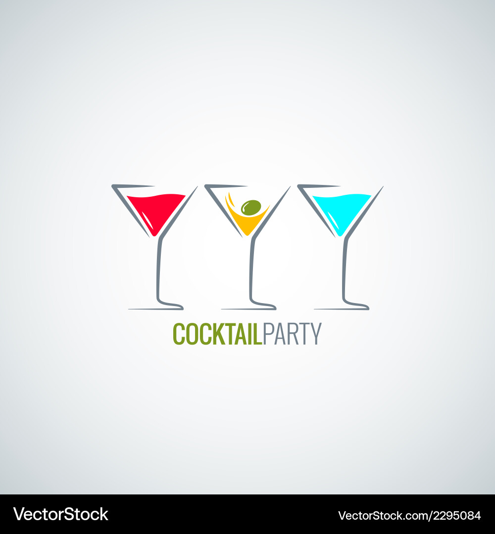 Cocktail party glass menu background Royalty Free Vector