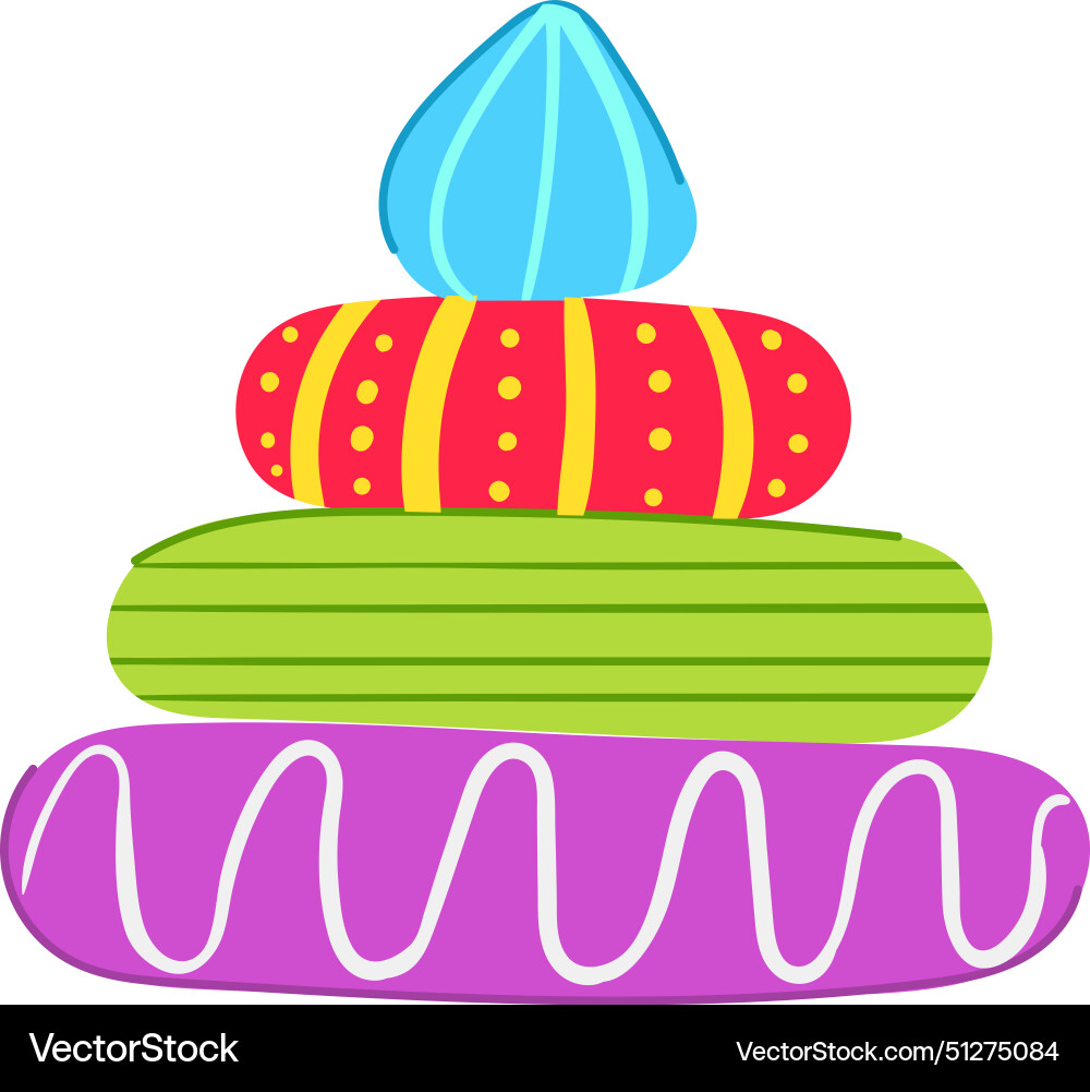 Color pyramid toy cartoon Royalty Free Vector Image