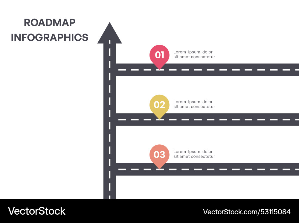 Colorful milestone roadmap infographic Royalty Free Vector