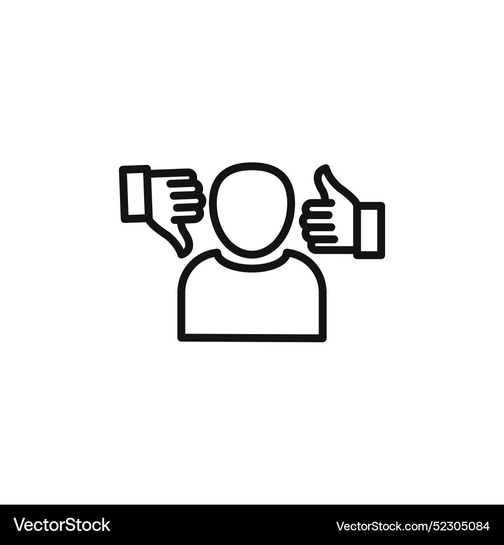 Criticism icon 2 outline collection in black Vector Image