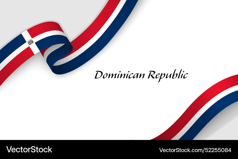 Dominican Republic Flag Ribbon Royalty Free Vector Image