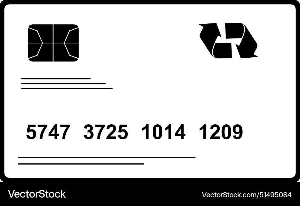 Drawing black and white icon debit card Royalty Free Vector