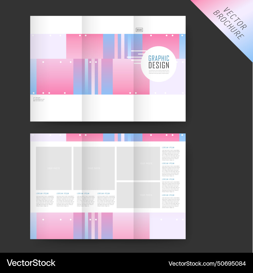 Elegant tri-fold template design Royalty Free Vector Image