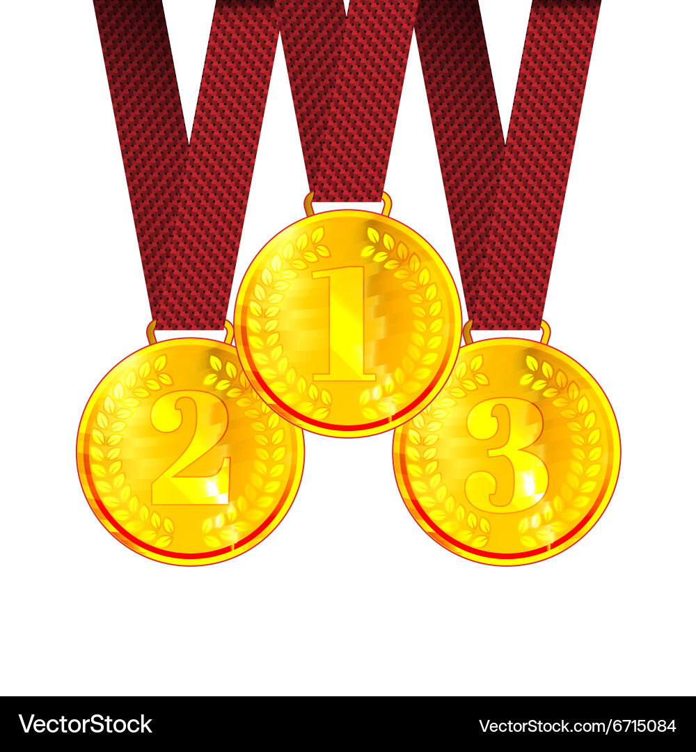 Gold the first second and third place award Vector Image