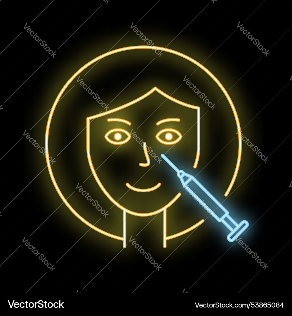 Neon sign representing beauty injections Vector Image