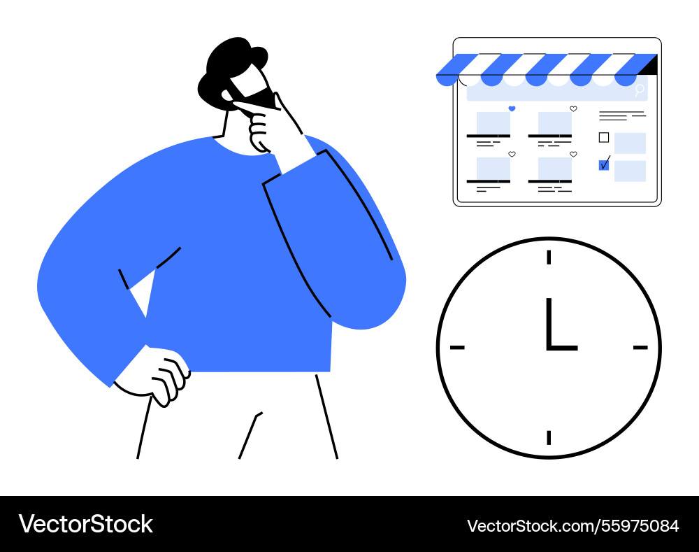 Person thinking about time management and planning