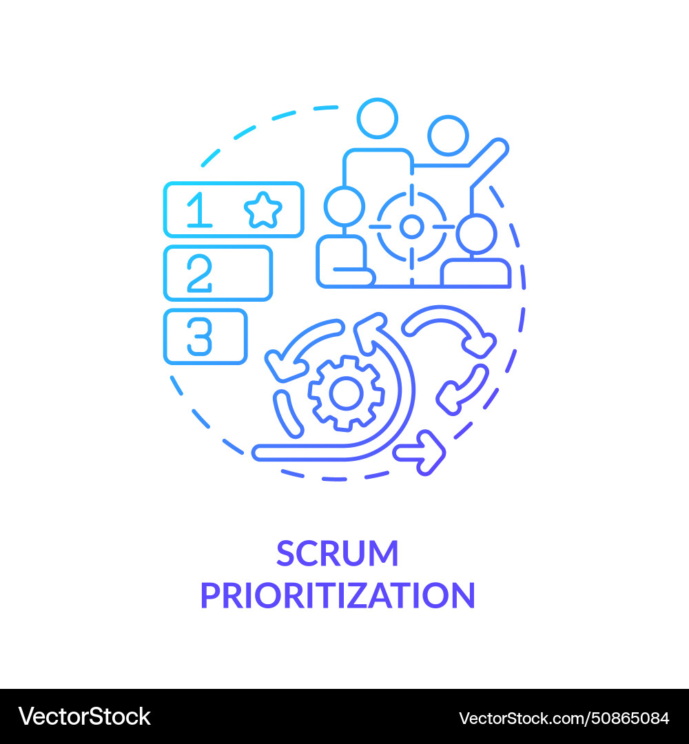 Scrum prioritization teamwork blue gradient Vector Image