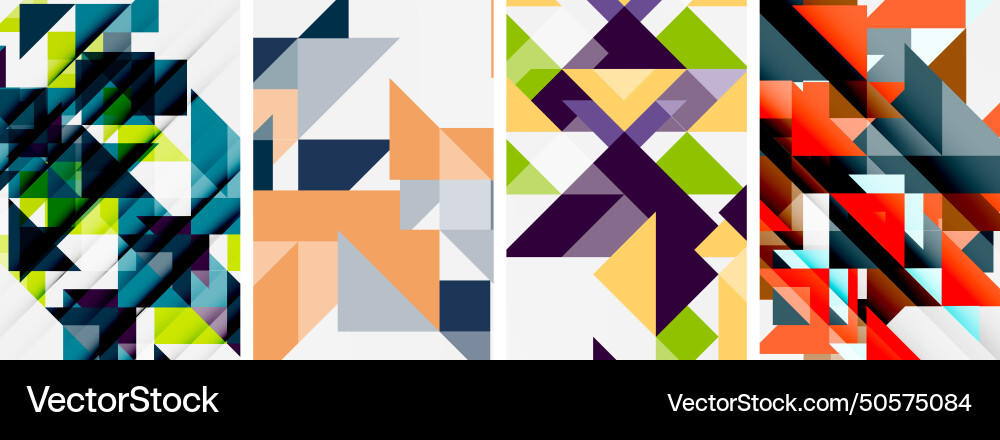 Set of abstract random triangle composition Vector Image