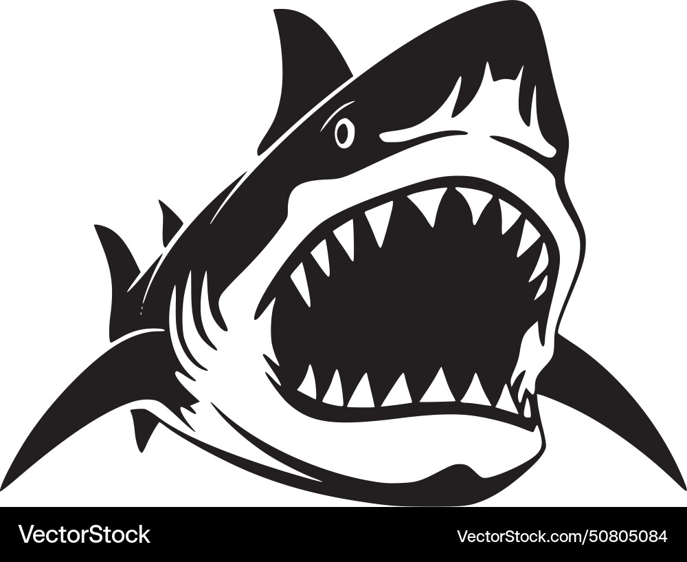 Shark - black and white isolated icon Royalty Free Vector