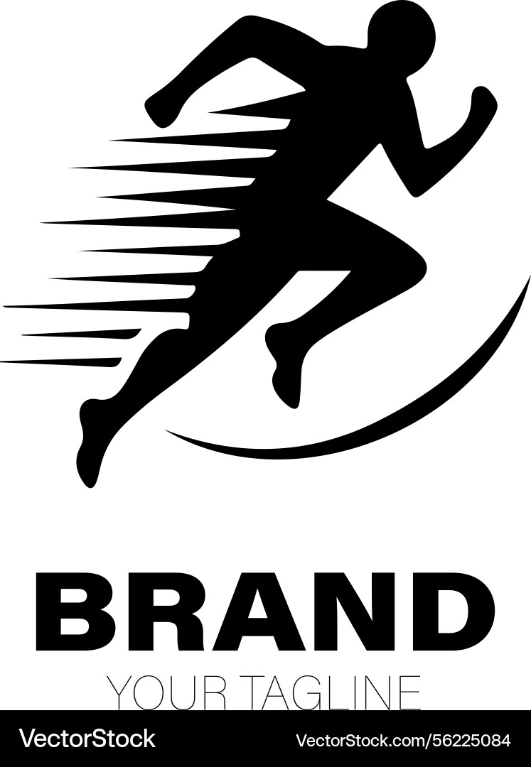 Track and field logo design Royalty Free Vector Image