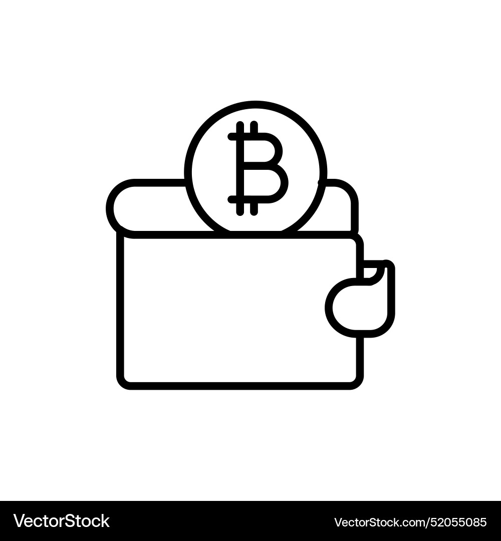 Bitcoin wallet icon for cryptocurrency storage Vector Image