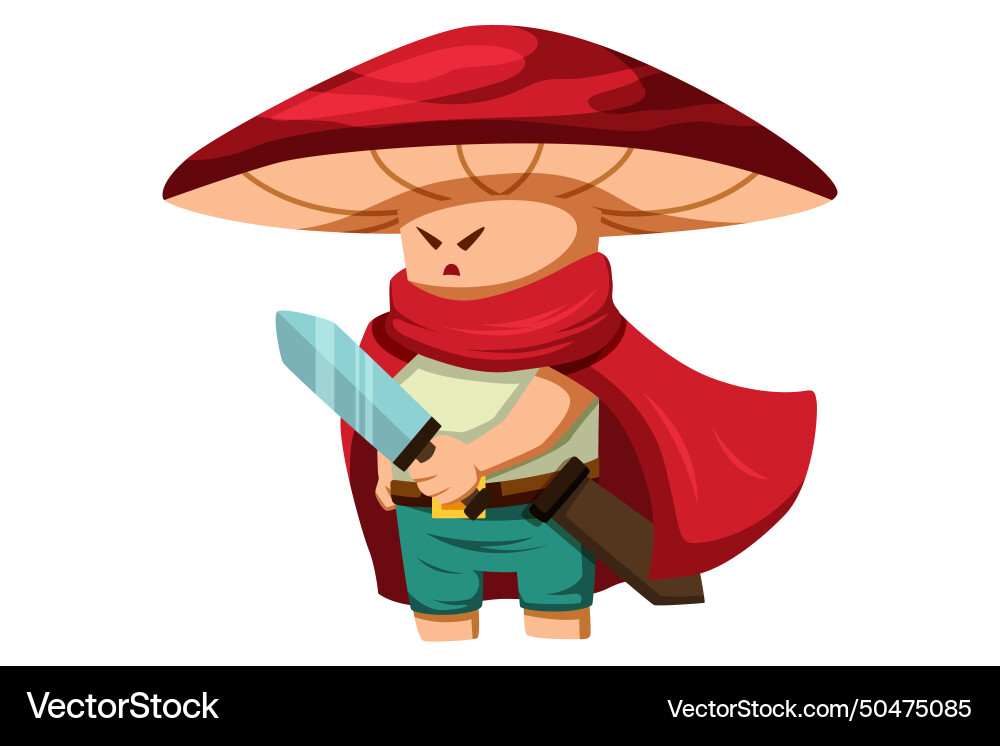 Cute mushroom character design Royalty Free Vector Image