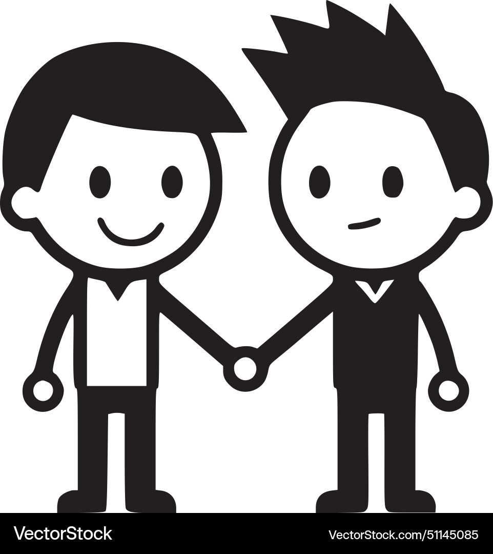 Friends - minimalist and flat logo Royalty Free Vector Image