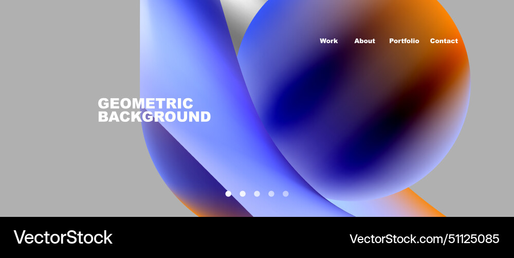 Geometric bg with blue orange spheres on gray Vector Image