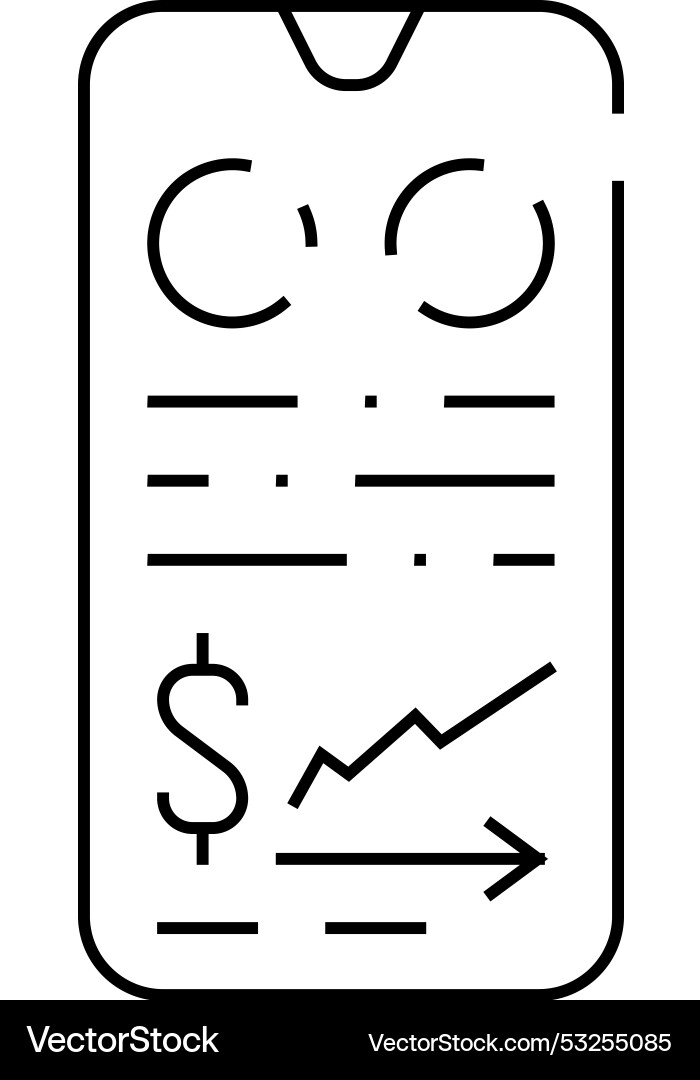 Metrics business intelligence line icon Royalty Free Vector