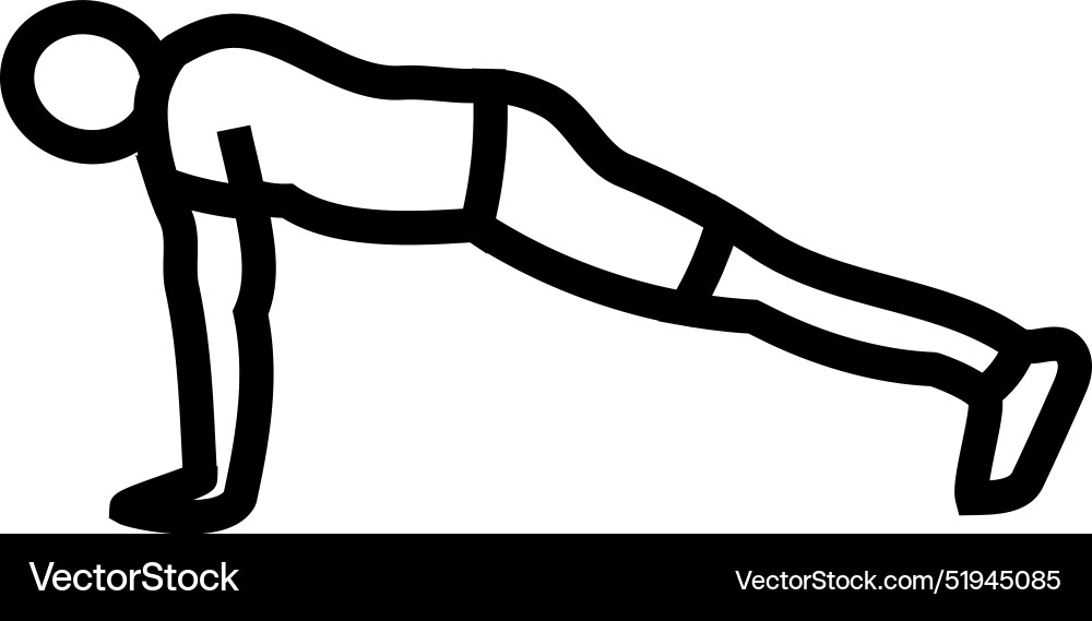 Push ups arm fitness exercise line icon Royalty Free Vector