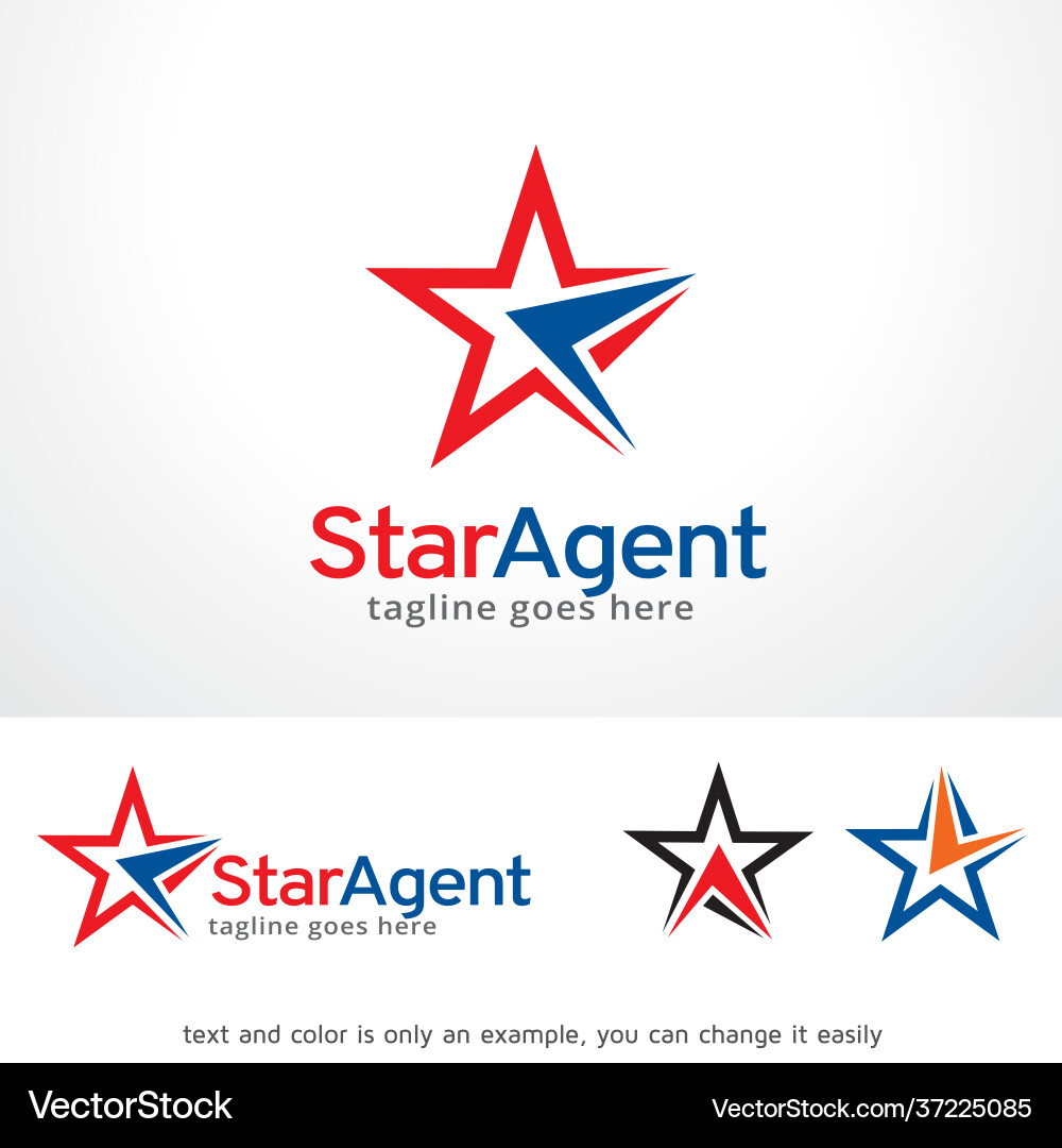 Star agent logo template design Royalty Free Vector Image