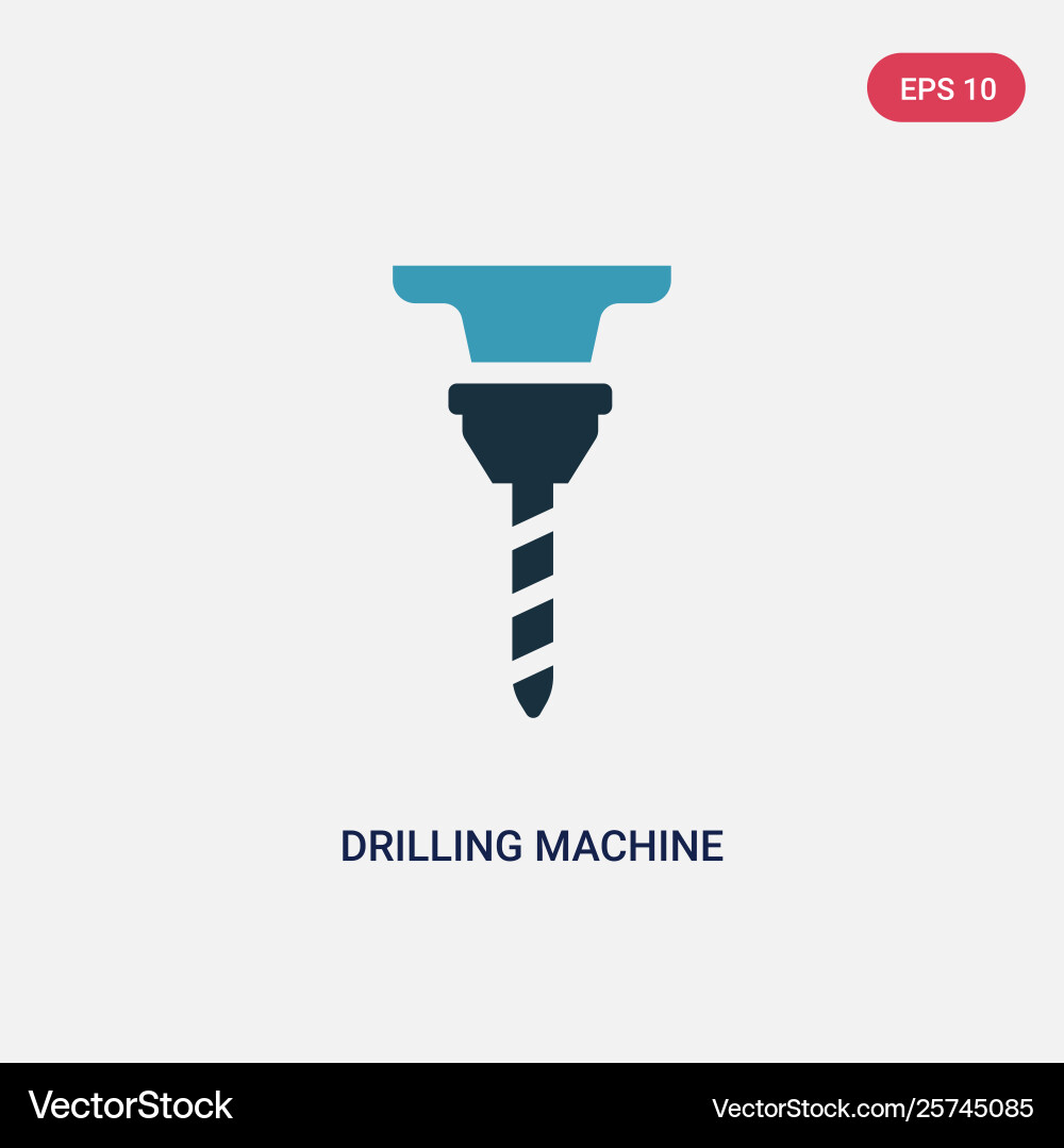 Two color drilling machine icon from industry Vector Image
