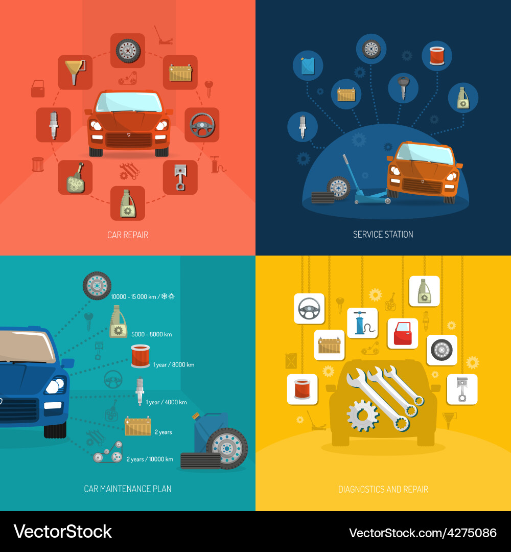 Auto service design concept Royalty Free Vector Image