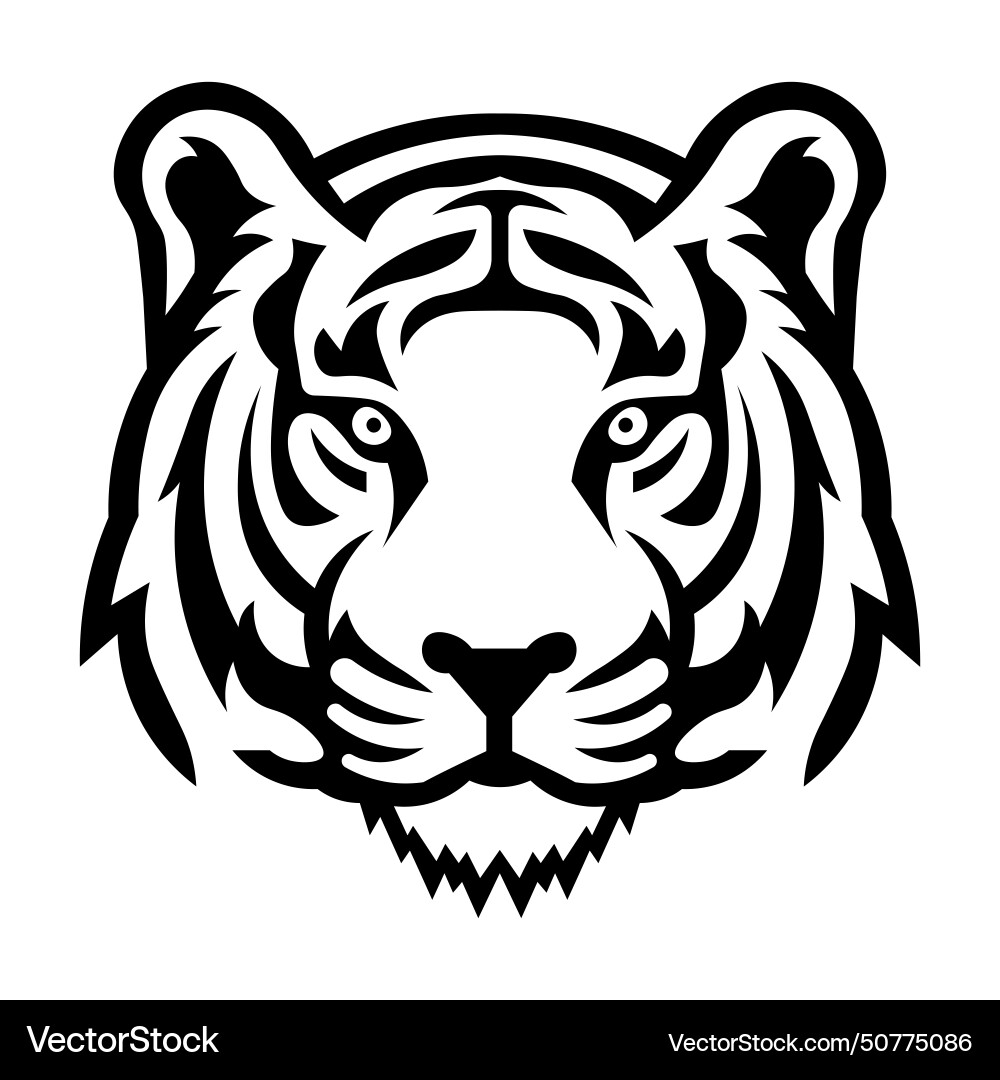 Black tiger icon on white background Royalty Free Vector