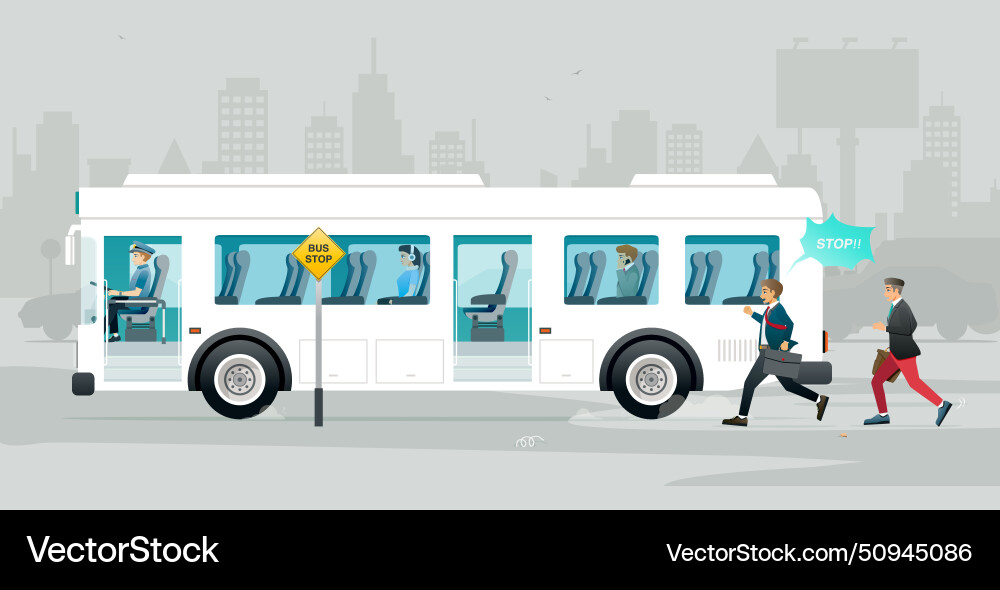 City buses Royalty Free Vector Image - VectorStock