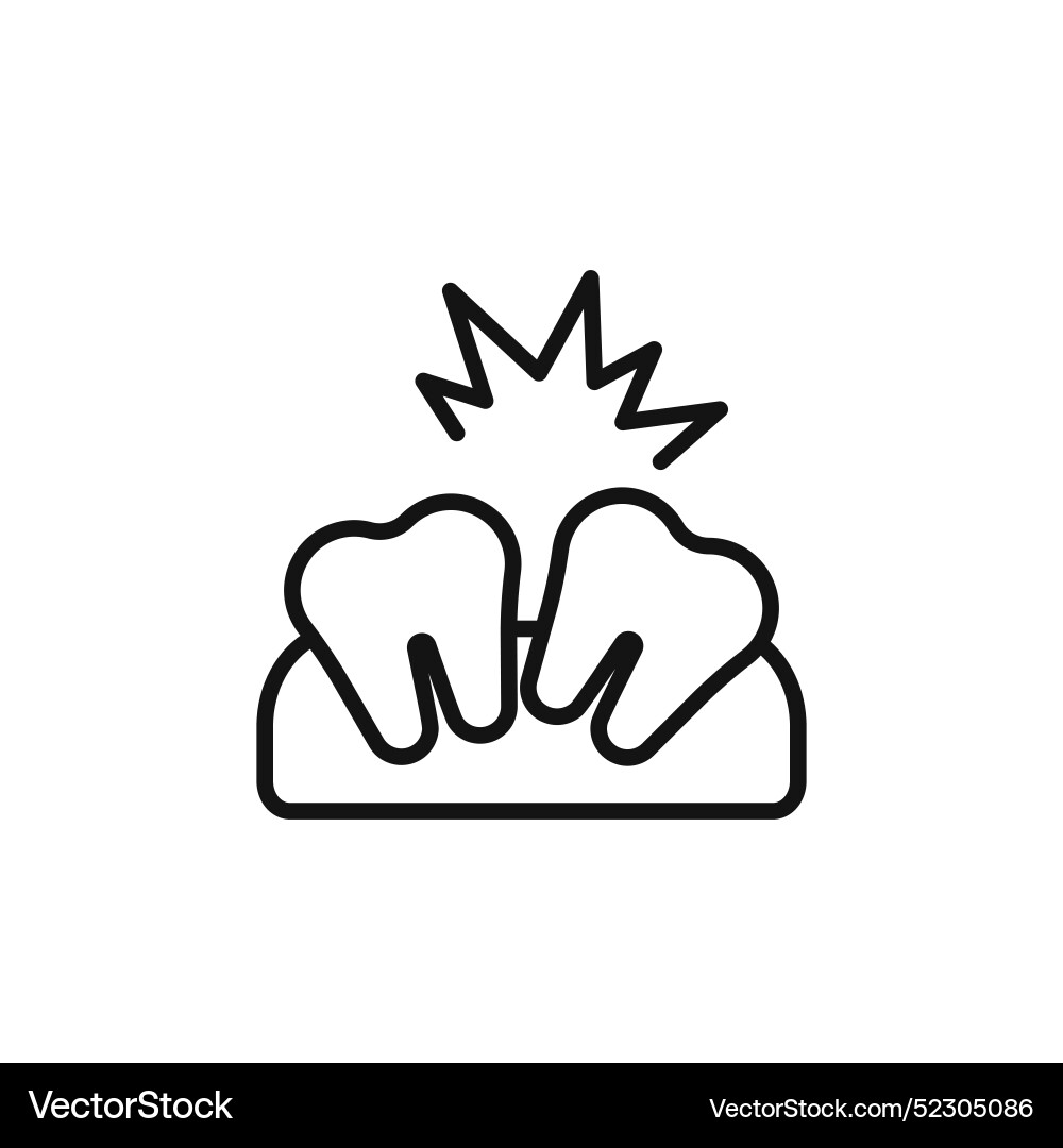 Crooked teeth icon outline collection in black Vector Image