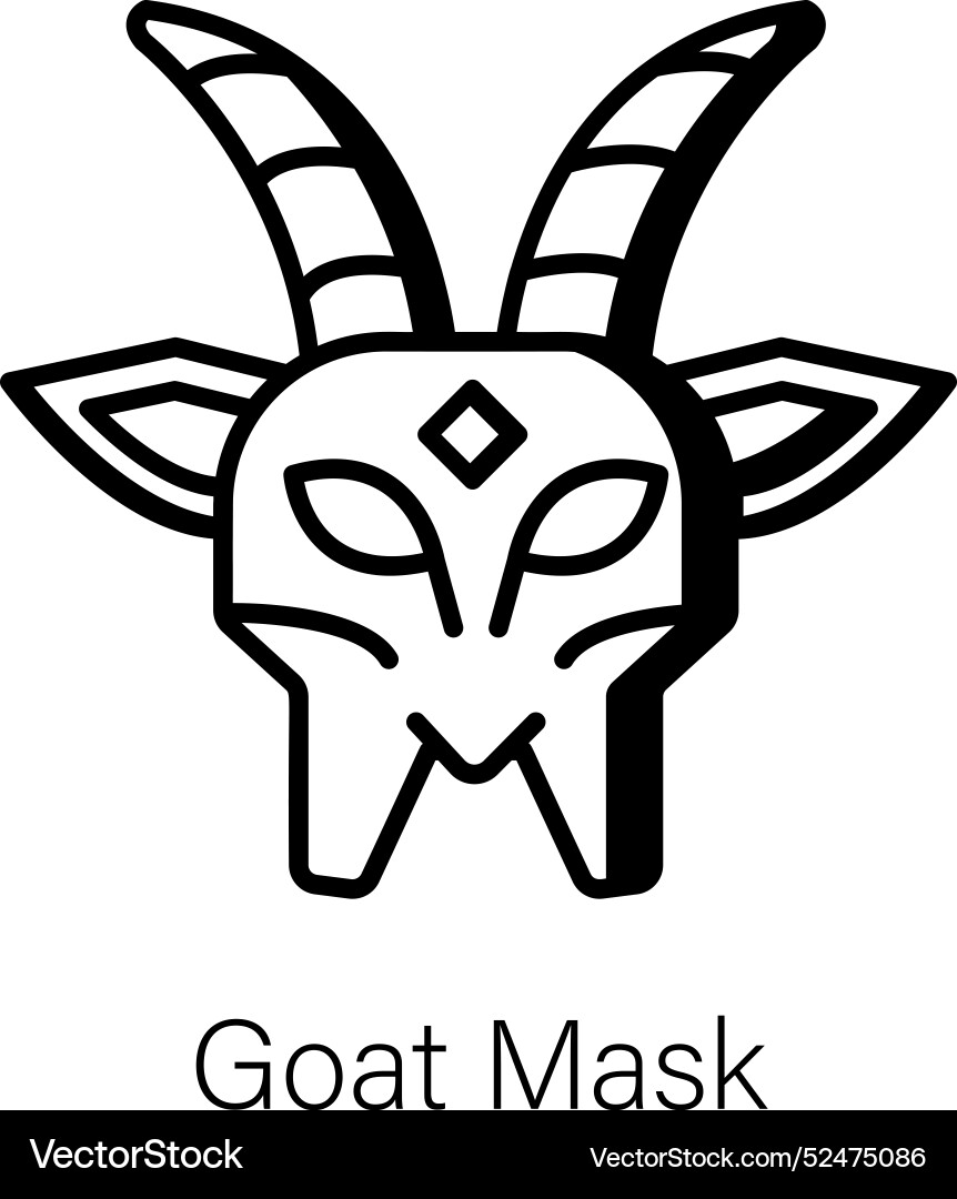 Goat mask Royalty Free Vector Image - VectorStock