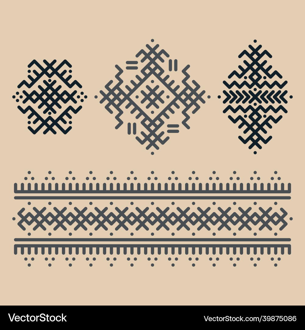 Image of traditional berber tattoos Royalty Free Vector