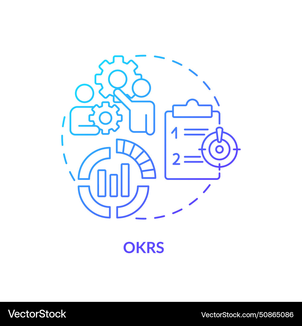 Okrs method blue gradient concept icon Royalty Free Vector