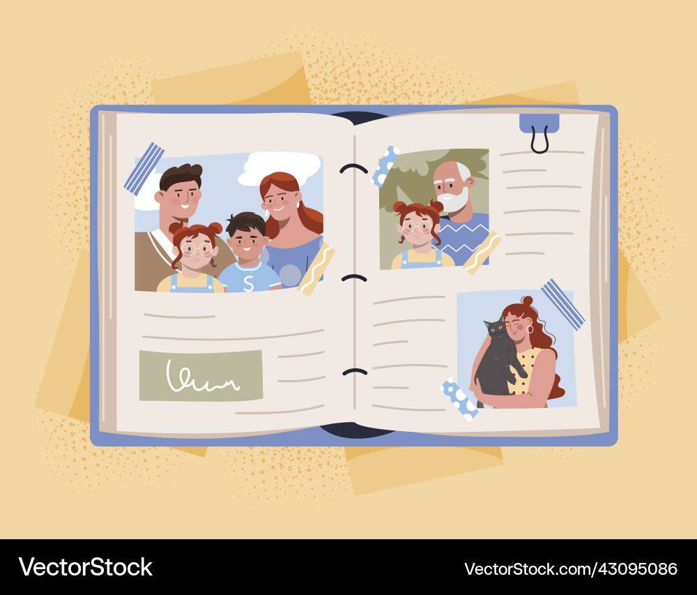 Photo album concept Royalty Free Vector Image - VectorStock