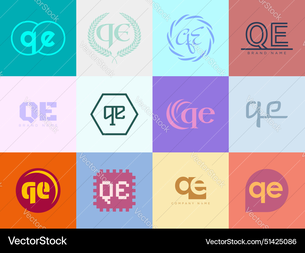 Qe logo company template letter q and e logotype Vector Image