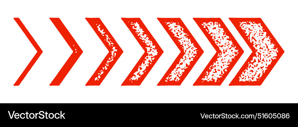 Red arrows progression on white background Vector Image