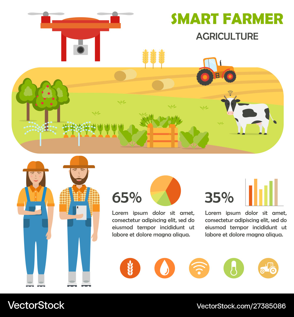 Smart Agriculture Data Analysis Royalty Free Vector Image