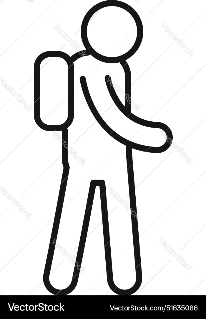 Traveler walking with backpack minimalist icon Vector Image