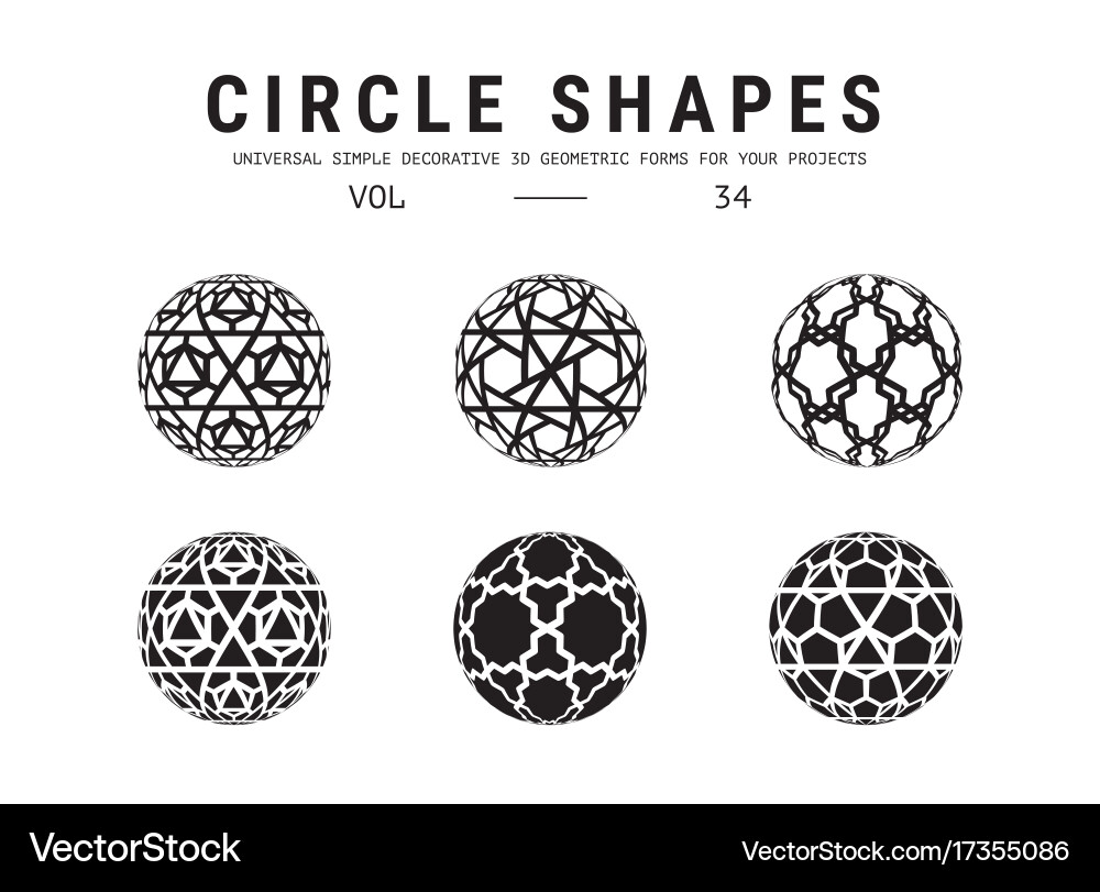 Universal circle shapes set Royalty Free Vector Image