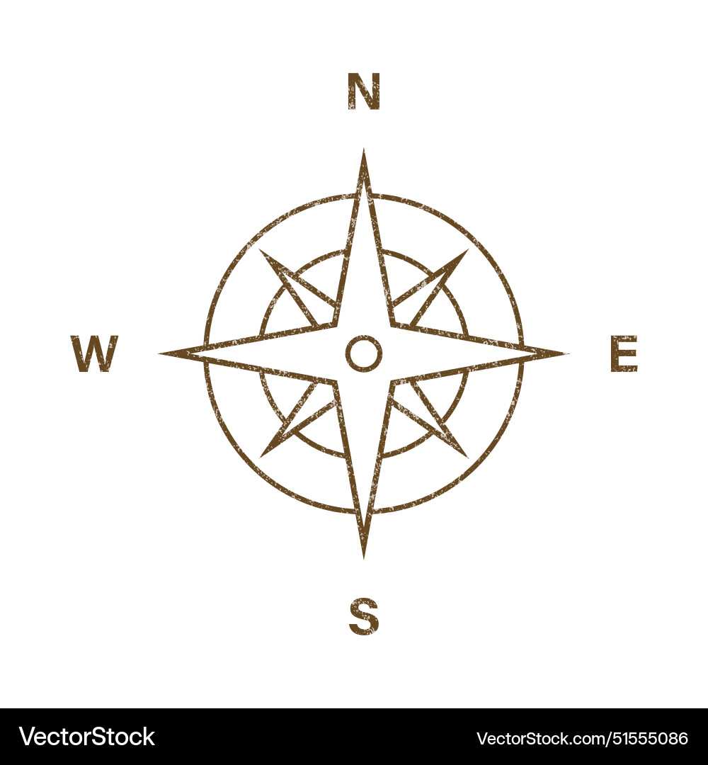 Vintage Compass Rose Symbol Royalty Free Vector Image