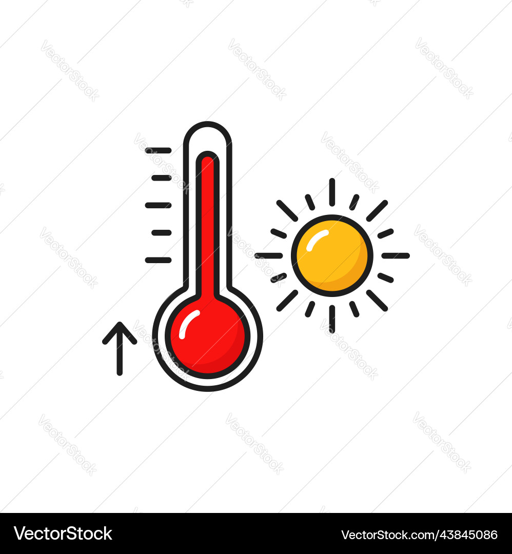 Weather Forecast Outline Icon Hot Temperature Vector Image