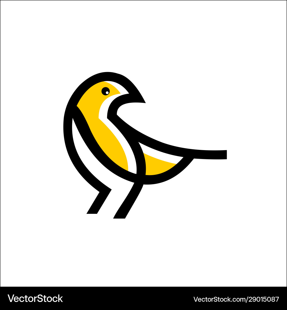 Bird logo icon line outline monoline Royalty Free Vector