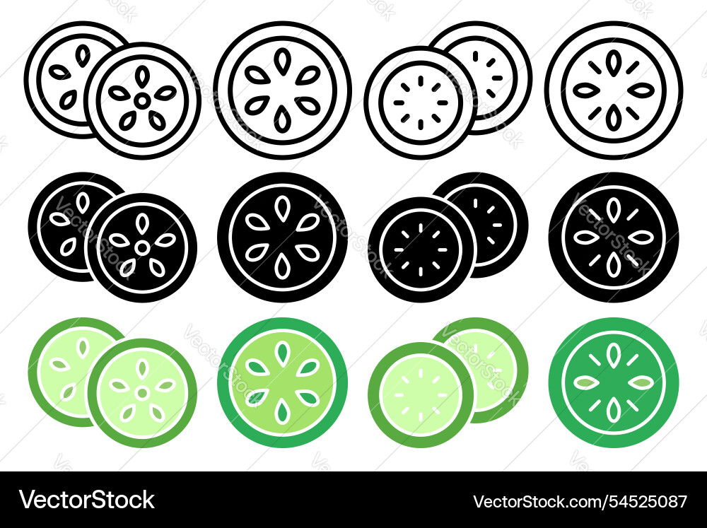 Cucumber slice icon Royalty Free Vector Image - VectorStock