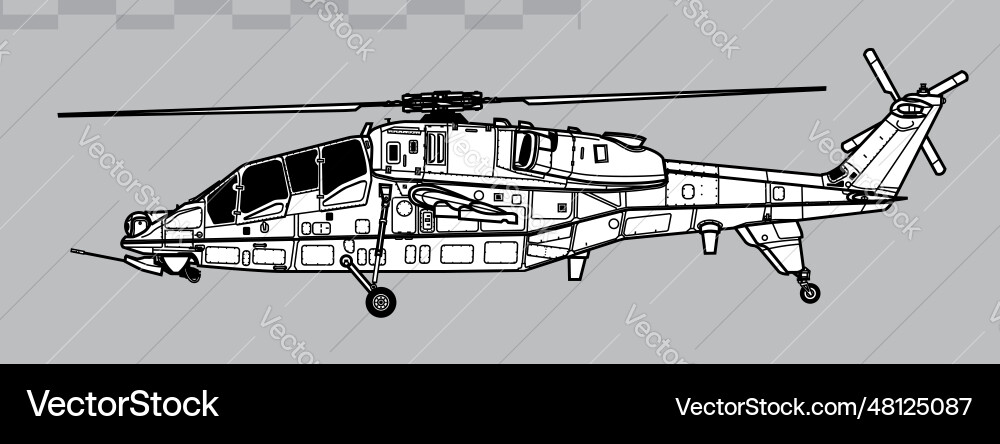 HAL Prachand Attack Helicopter Royalty Free Vector Image