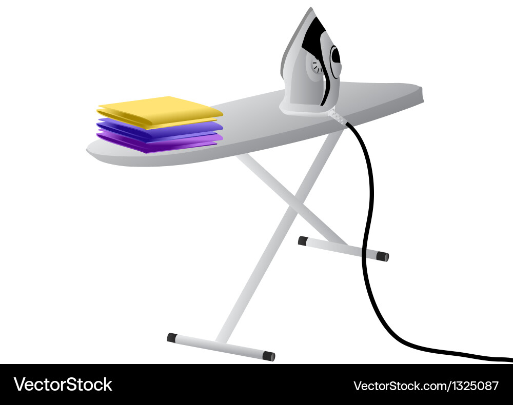 Iron and ironing board Royalty Free Vector Image