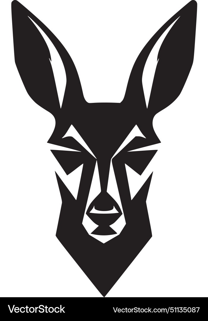 Kangaroo - black and white Royalty Free Vector Image