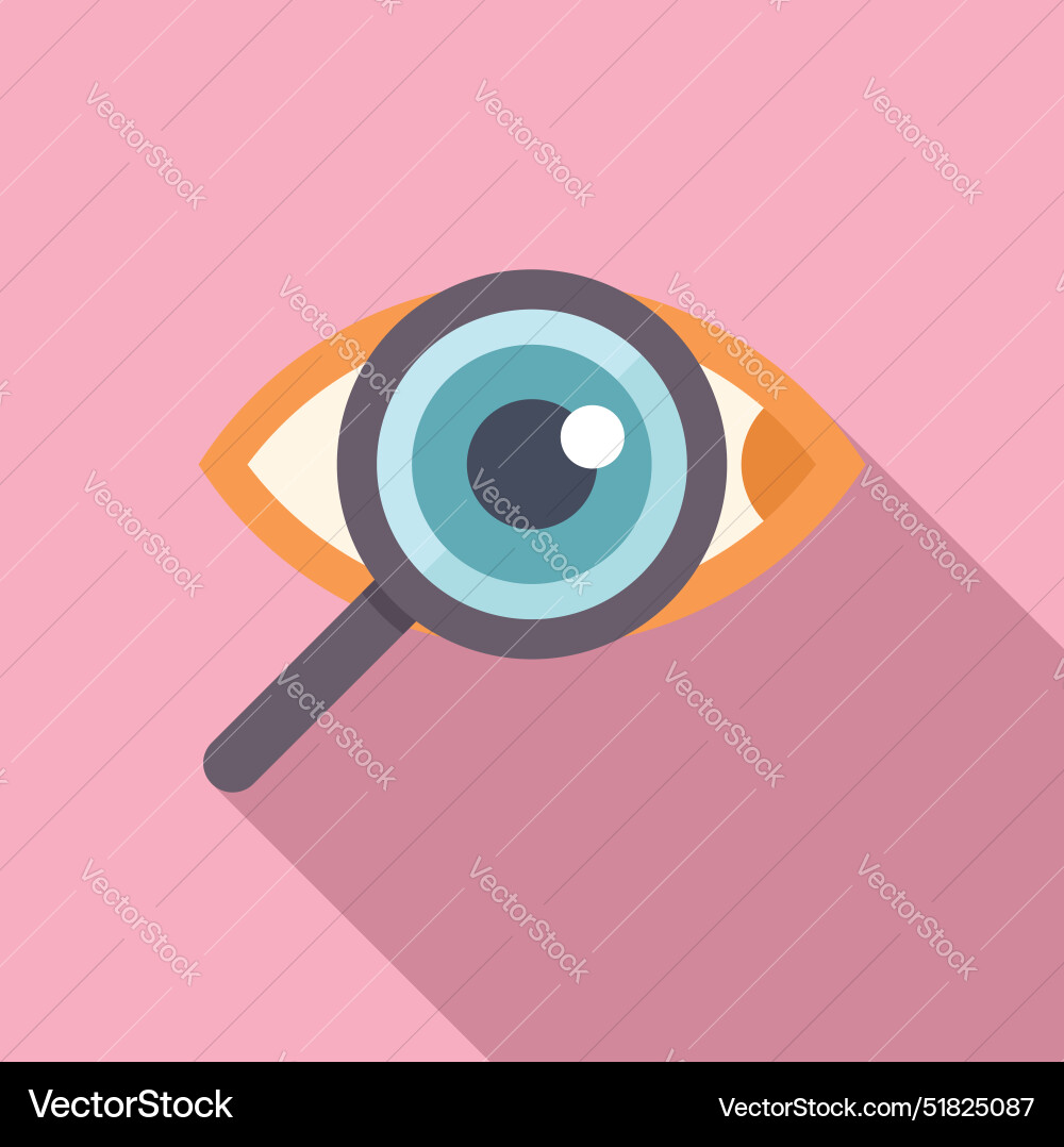 Magnifying glass examining human eye concept icon Vector Image