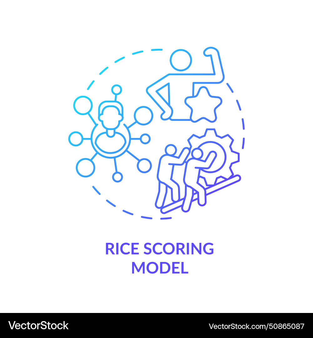 Reis-Scoring Modell blau Gradienten-Konzept Icon Vektorbild