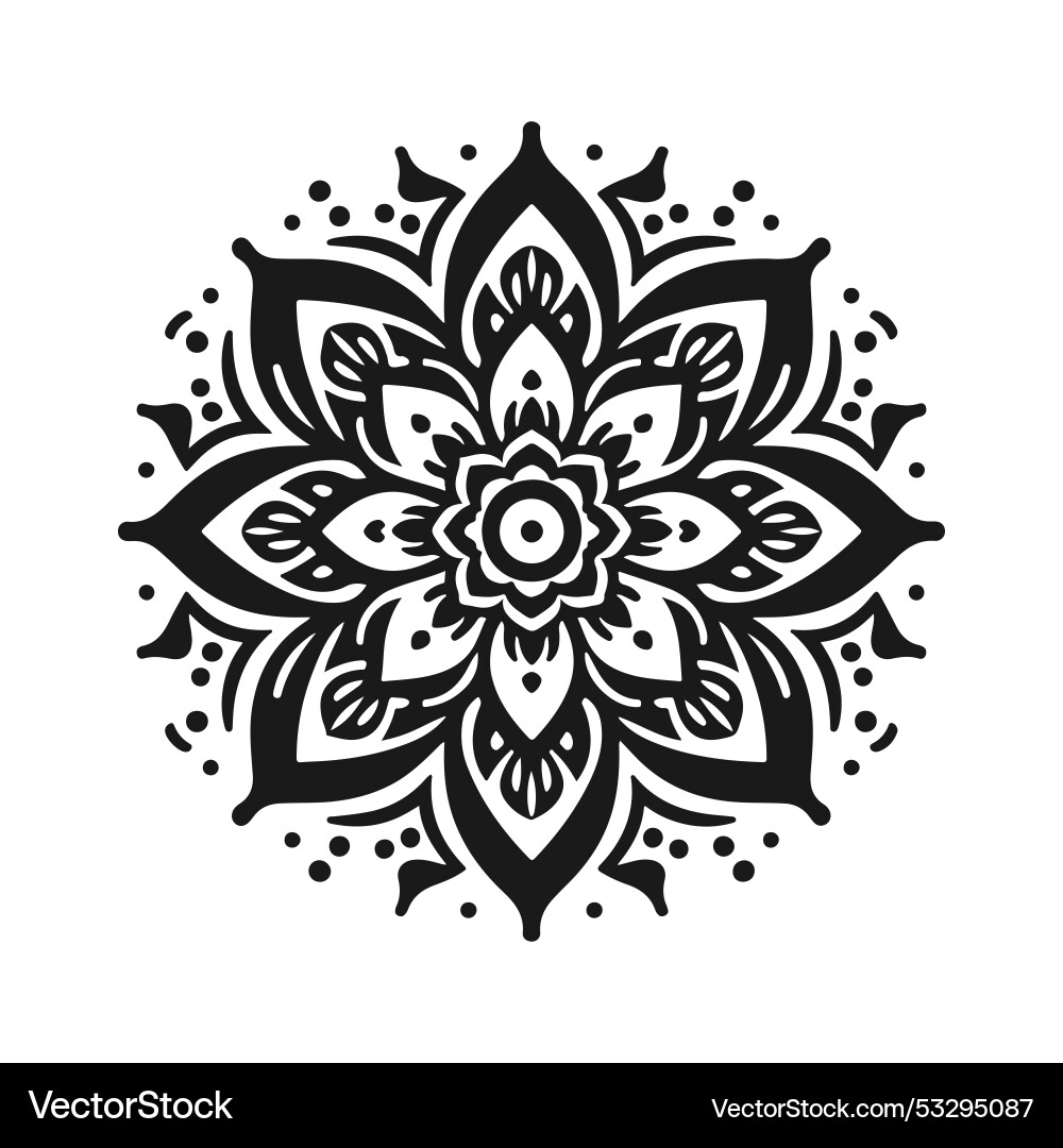 Simple flower mandala art Royalty Free Vector Image