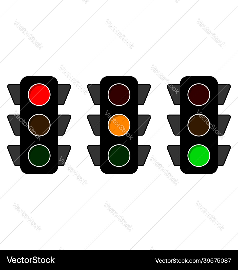 Simple traffic signal light Royalty Free Vector Image