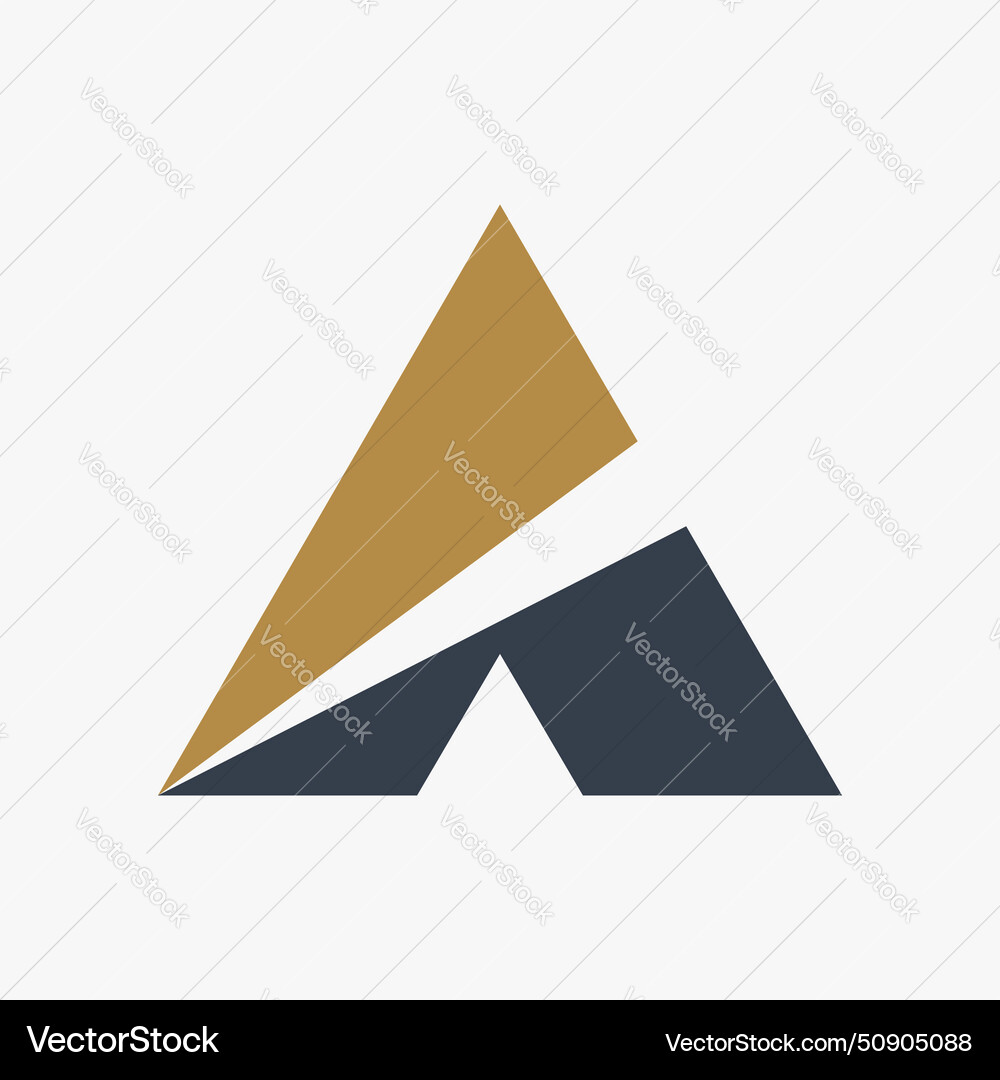 Abstract triangle letter a logo Royalty Free Vector Image