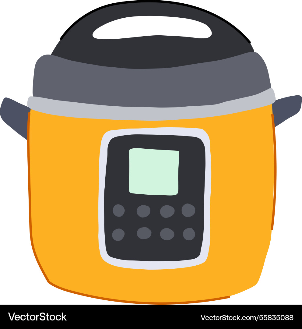 Beans slow cooker cartoon Royalty Free Vector Image