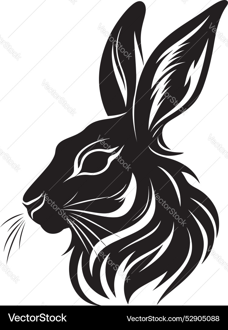 Black hare logo a timeless and classic Royalty Free Vector