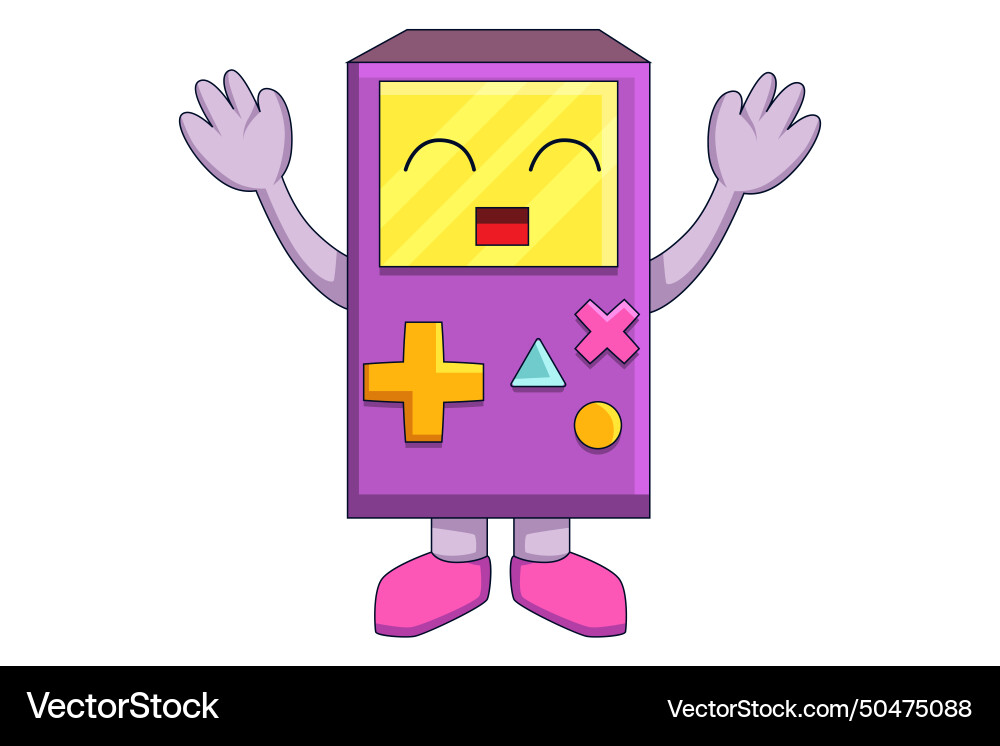 Cute console game character design Royalty Free Vector Image